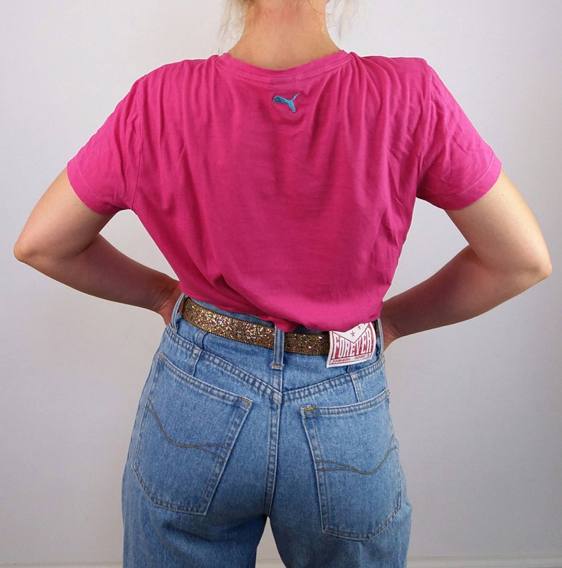 Vintage 90's Y2K PUMA T Shirt With Front Logo in Hot Pink - Etsy