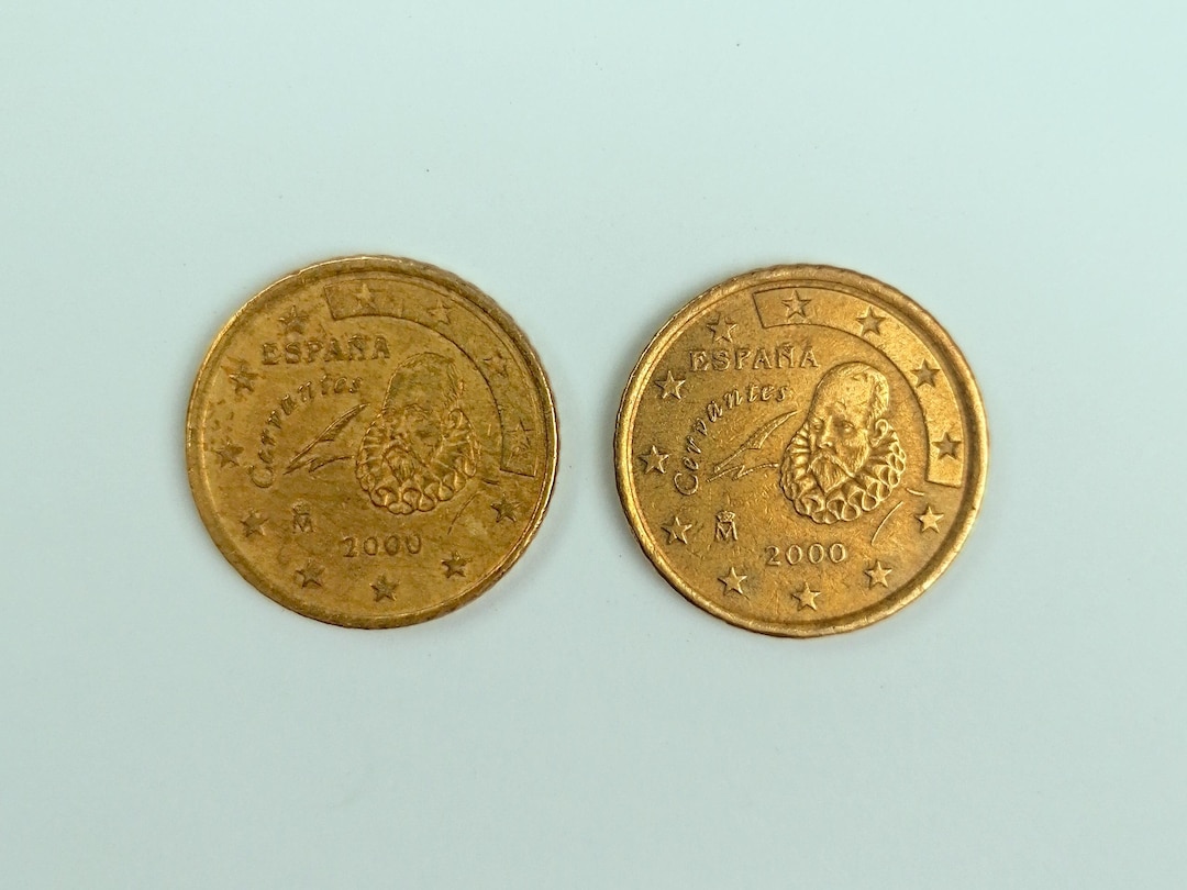 SET of 2 Coins - Rare 50 Euro Cent Coin 2000 Spain Cervantes ...