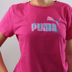 Vintage 90's Y2K PUMA T Shirt With Front Logo in Hot Pink Women Top ...