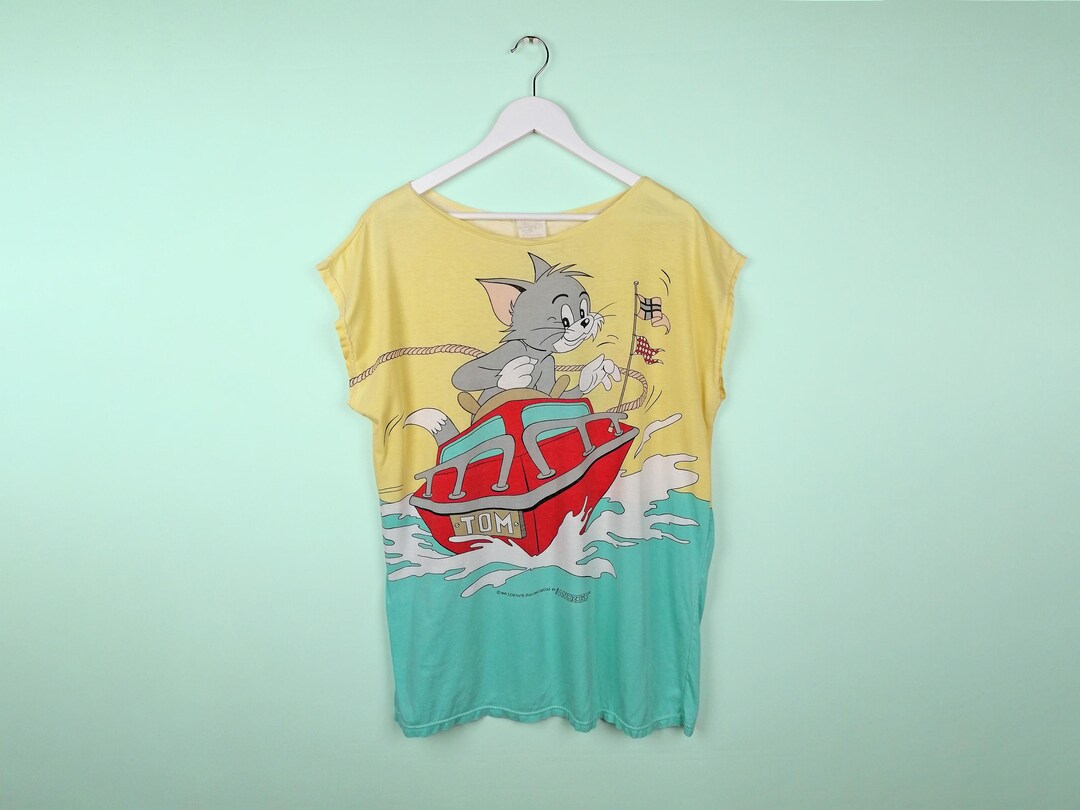 CARO AMOROSO *rare* Vintage 80s Tom and Jerry Cartoon MGM Studios Shirt ...