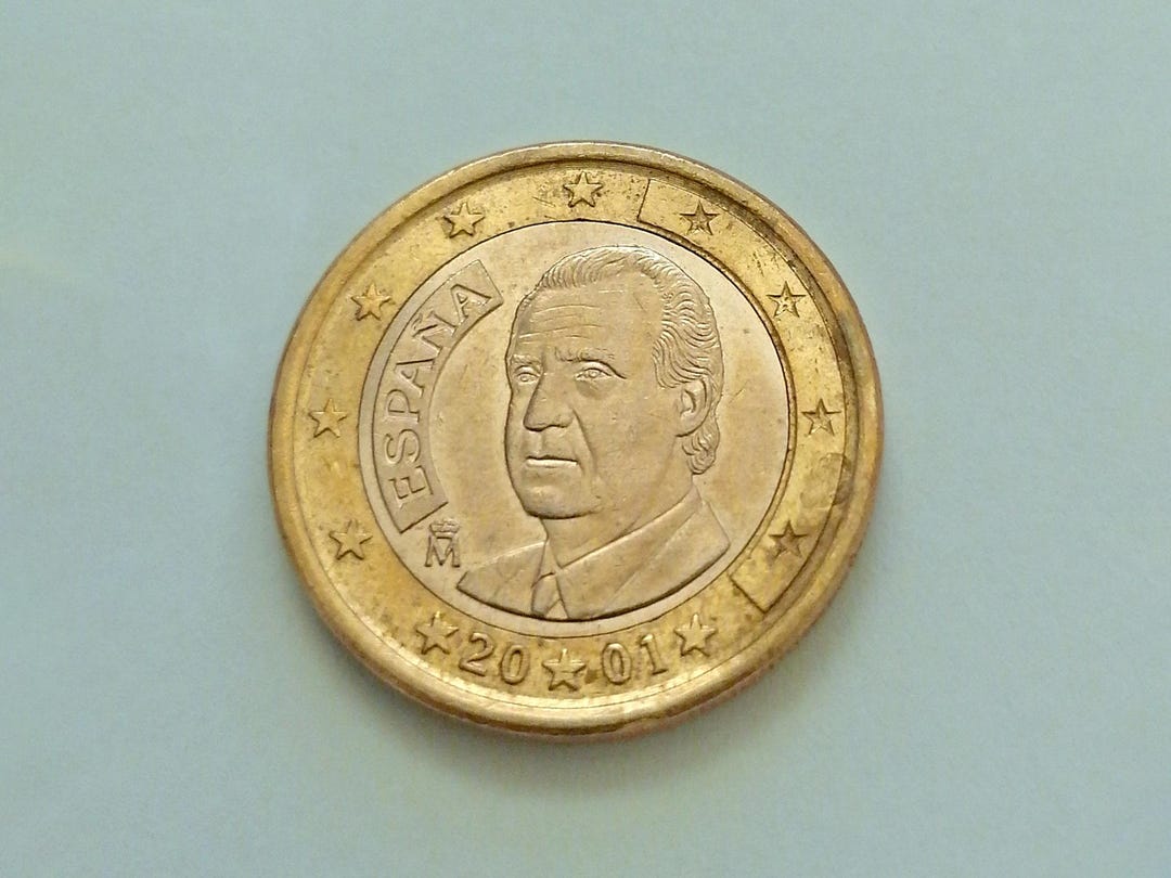 Rare 1 EUR Euro Coin 2001 Spain - King Juan Carlos I Collectible Coin ...