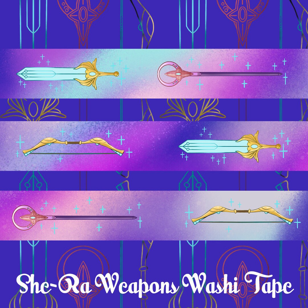 She-ra Weapons Glitter Washi Tape - Etsy