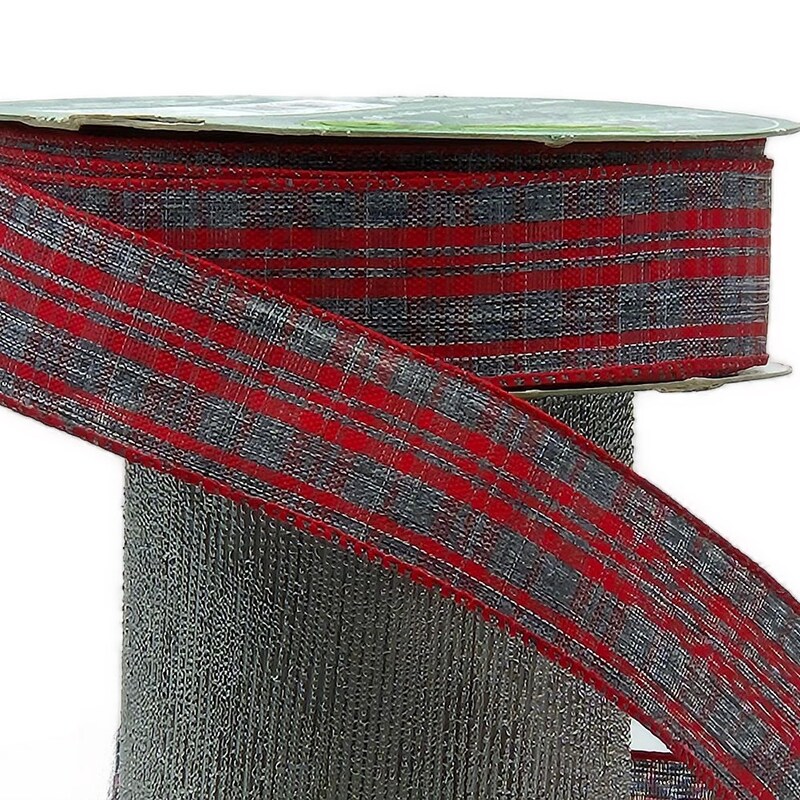 Gray Plaid Ribbon - Etsy