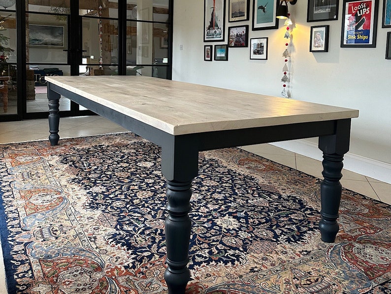 English Farmhouse Table, Bespoke Hand Made Dining Table - Etsy