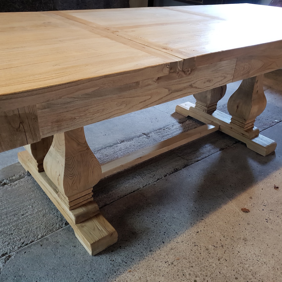 Large Rustic Style Elm Dining Table With Carved Legs - Etsy