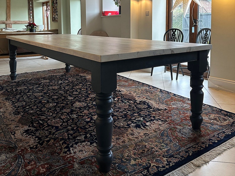 English Farmhouse Table, Bespoke Hand Made Dining Table - Etsy