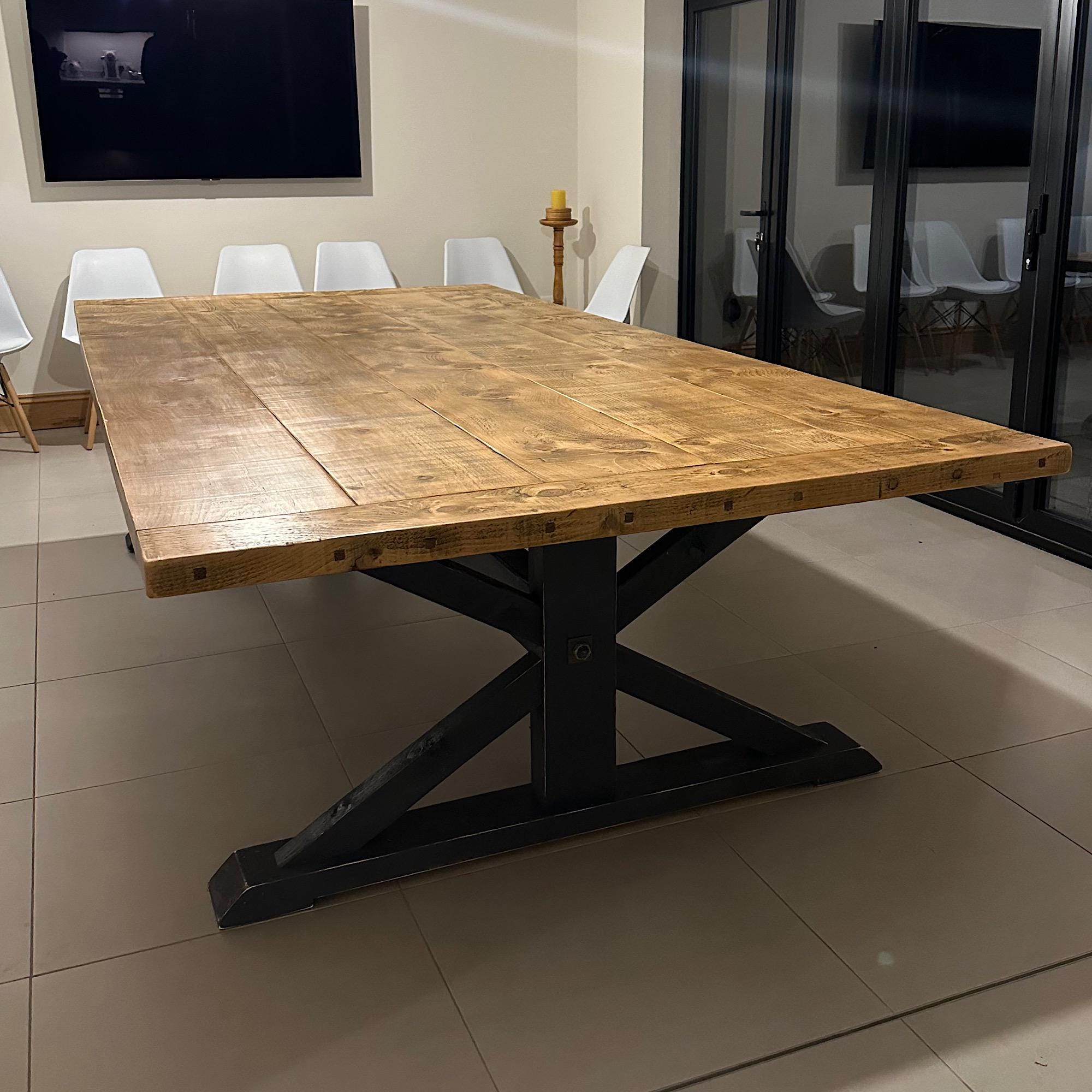 Wide Bespoke Dining Table | Large Rustic Dining Table | Large English ...