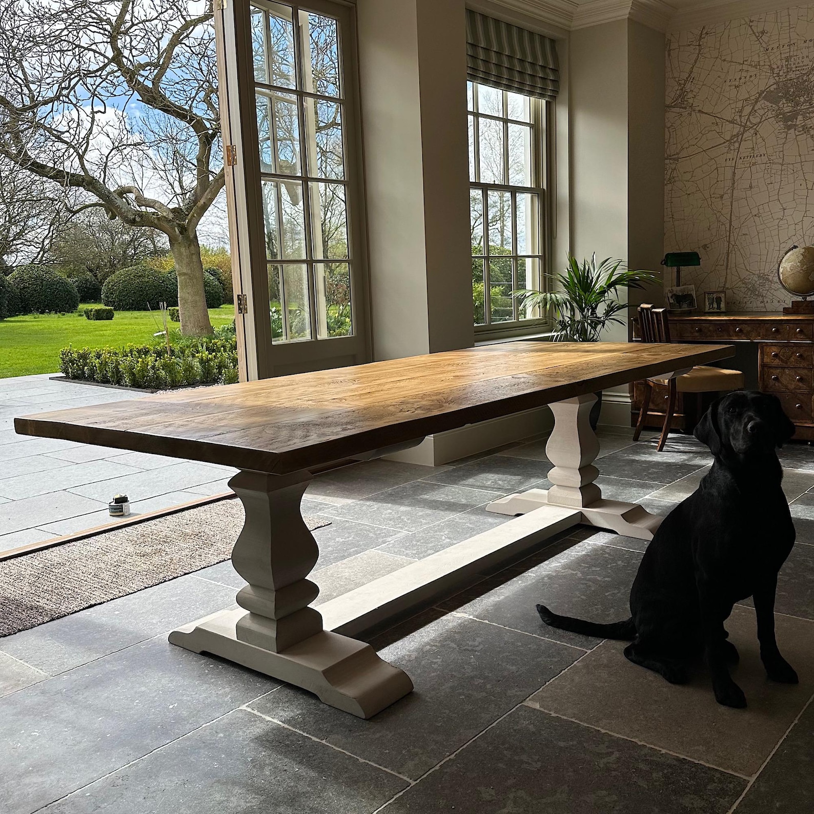 Ibiza Large Carved Pedestal Dining Table Bespoke Wooden English Country Table - Etsy UK