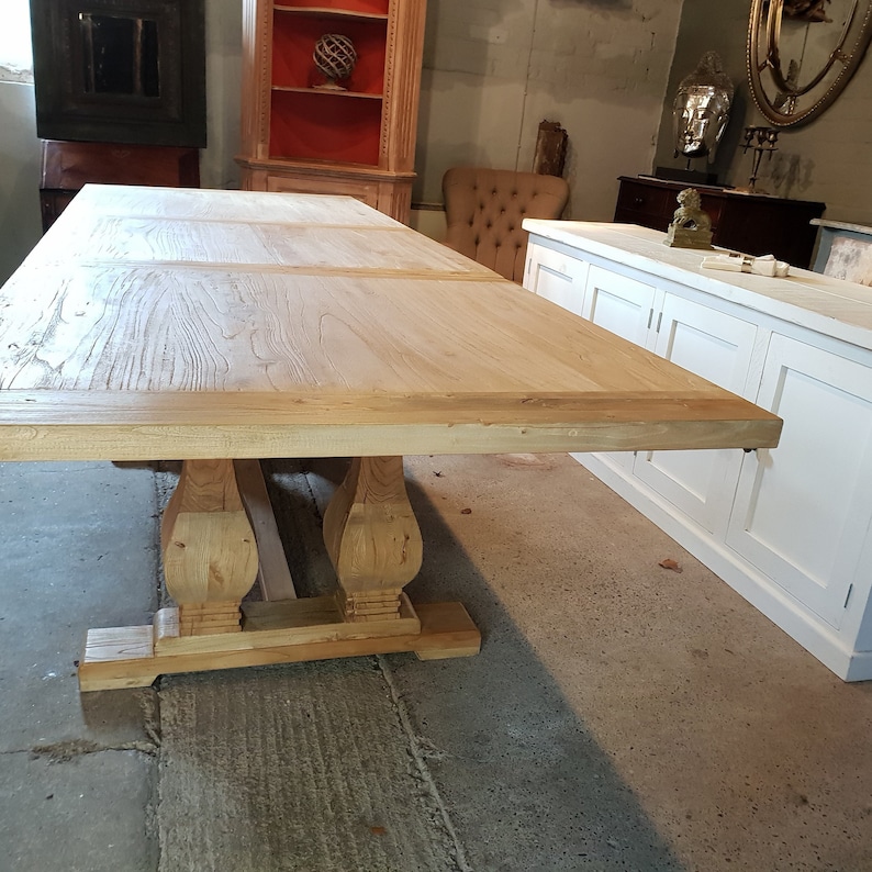 Large Rustic Style Elm Dining Table With Carved Legs - Etsy
