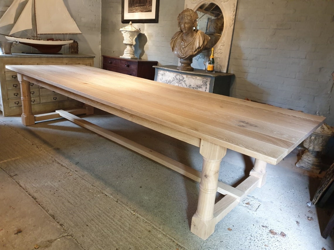 Solid Oak Bespoke Wide Table, Custom Made, Oak Dining Table - Etsy
