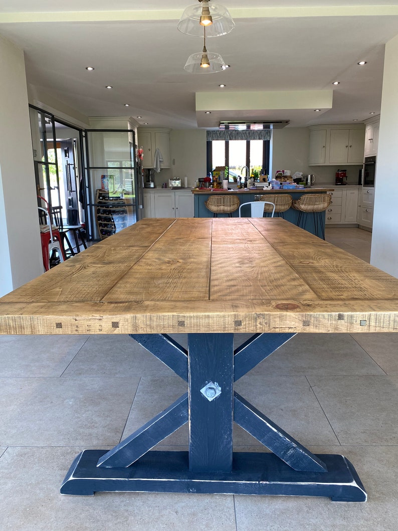 Bespoke Dining Table Rustic Union Style Base - Etsy UK