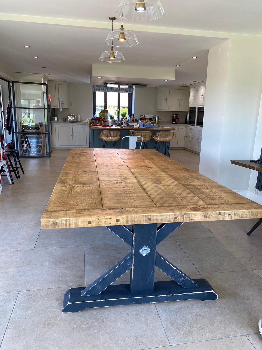 Bespoke Dining Table Rustic Union Style Base - Etsy UK