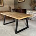 Handmade Rustic Dining Table, Metal Leg Dining Table, Metal Wooden ...