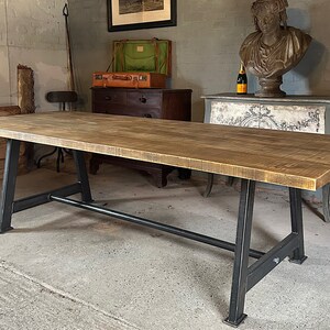Large Industrial Dining Table, Rustic Table, Hand Made Table, Large ...