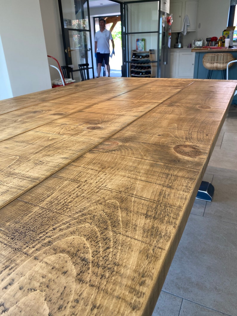 Bespoke Dining Table Rustic Union Style Base - Etsy UK