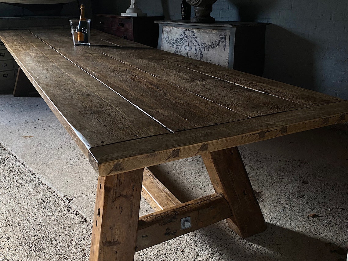 Large Refectory Dining Table - Etsy UK