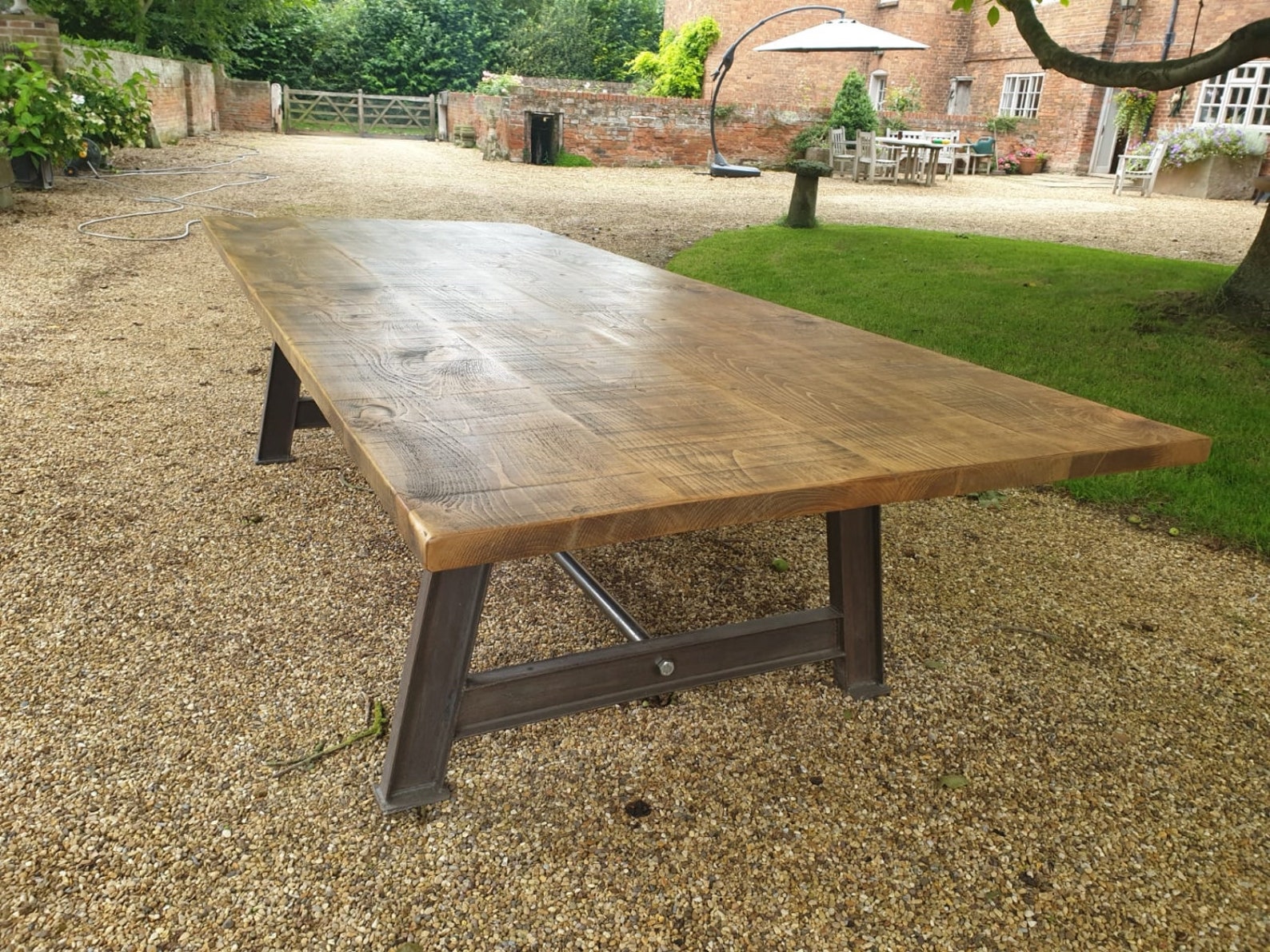 Industrial Dining Table With an A-frame Steel Girder Base - Etsy