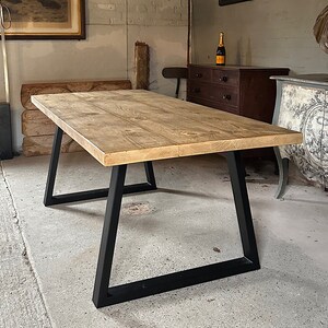 Handmade Rustic Dining Table, Metal Leg Dining Table, Metal Wooden ...