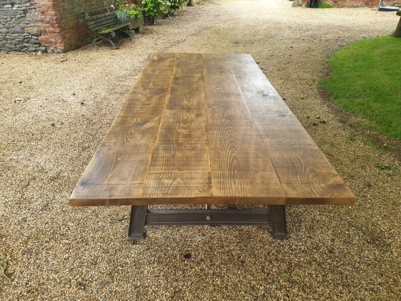 Industrial Dining Table With an A-frame Steel Girder Base | Etsy