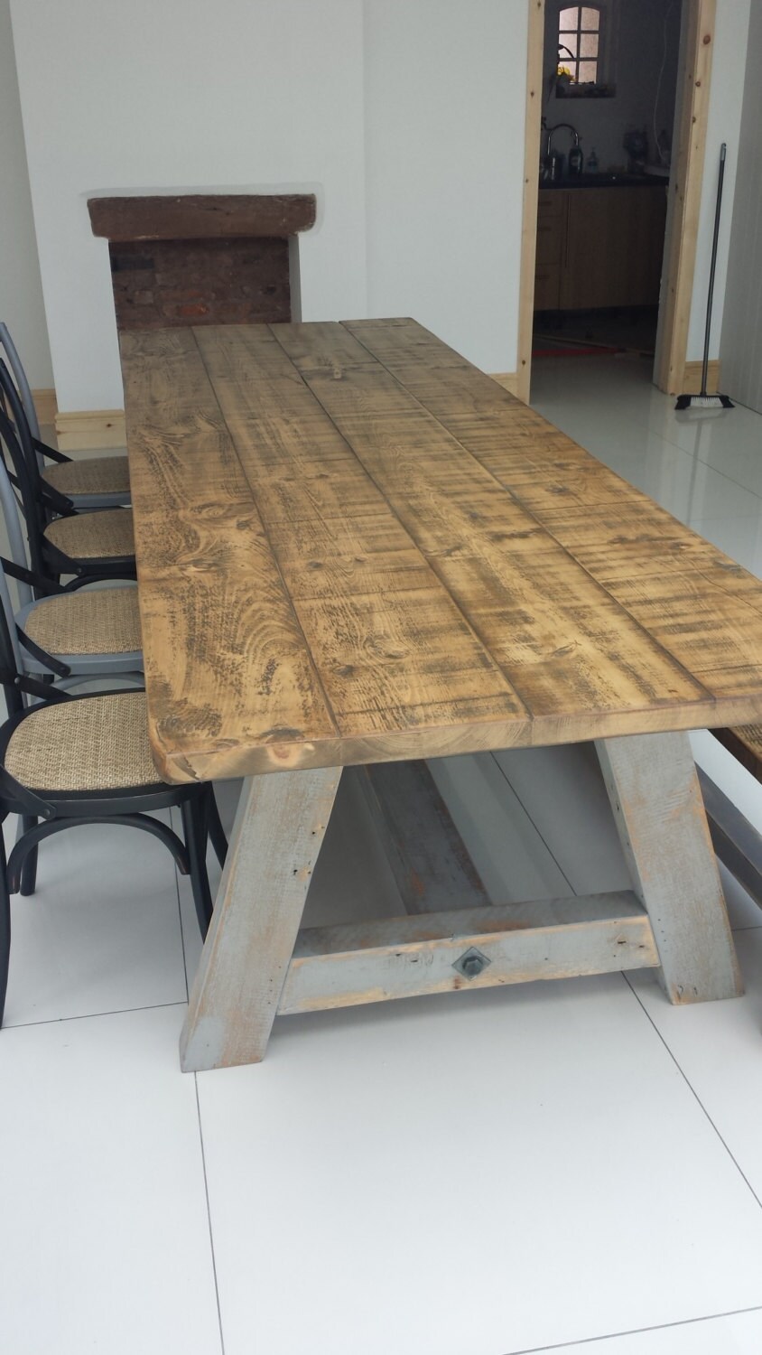 Rustic Reclaimed Wood Hand Made Dining Table - Etsy