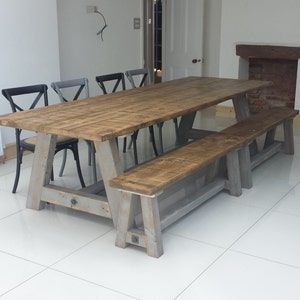 Rustic Reclaimed Wood Hand Made Dining Table - Etsy