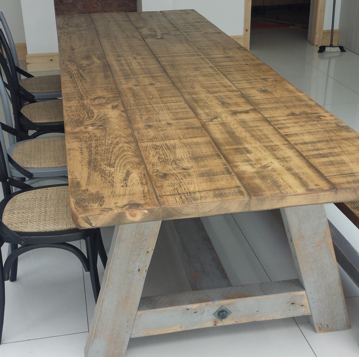 Large Rustic Reclaimed Dining Table Made to Order - Etsy UK