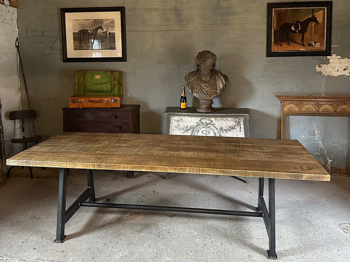Large Industrial Dining Table, Rustic Table, Hand Made Table, Large ...