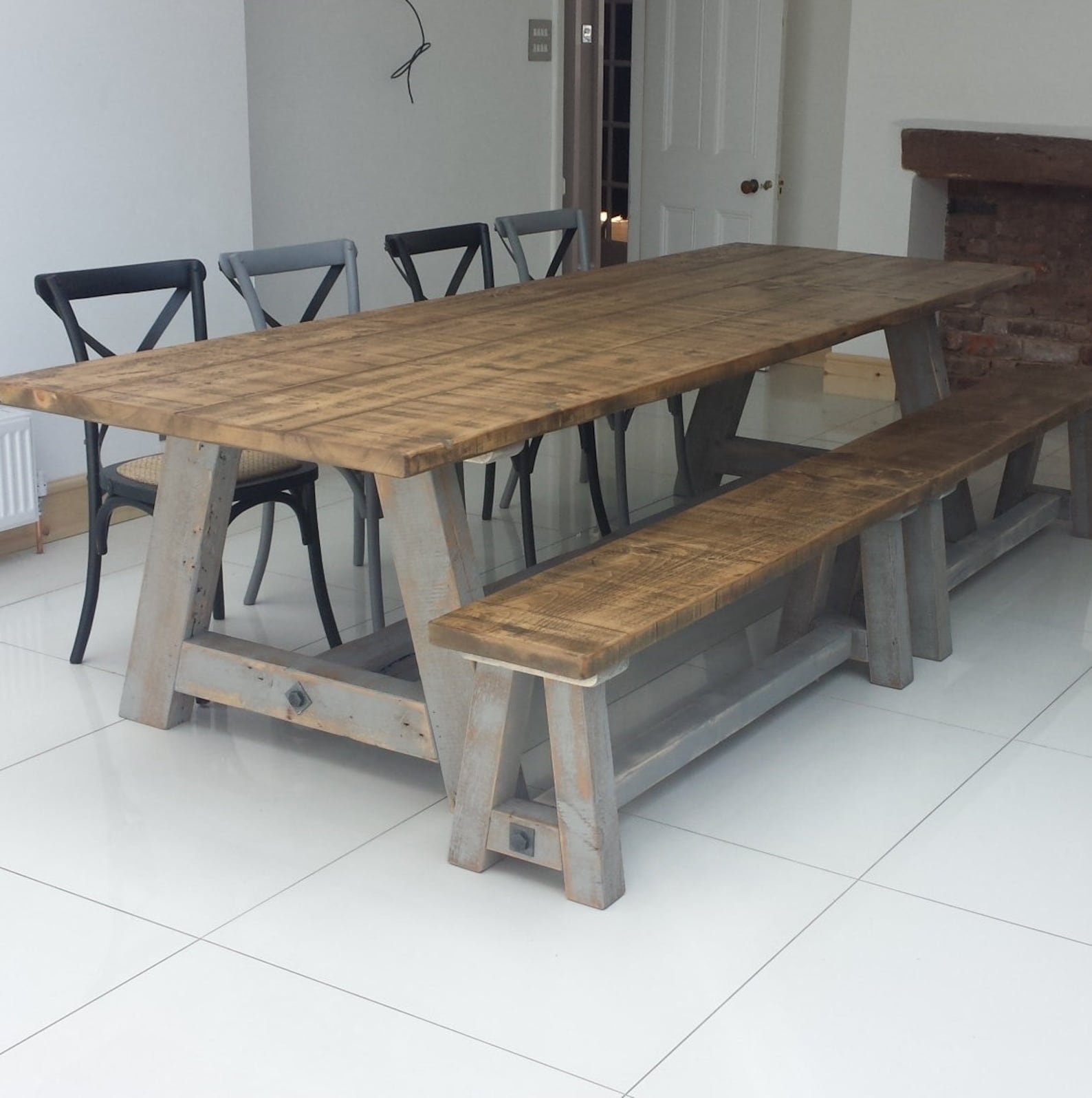 Large Rustic Reclaimed Dining Table Made to Order - Etsy