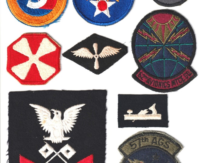 Vintage Military Patches-lot of 9-navy-air Force-army-usa Insignia ...