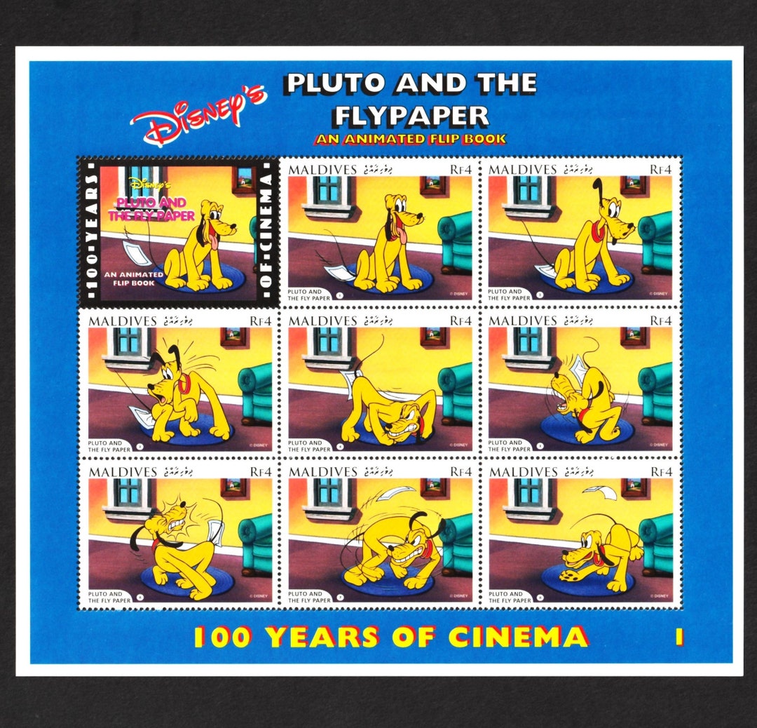 Disney PLUTO and the FLYPAPER 1 Stamp Mini Sheet 9 Postage Stamps ...