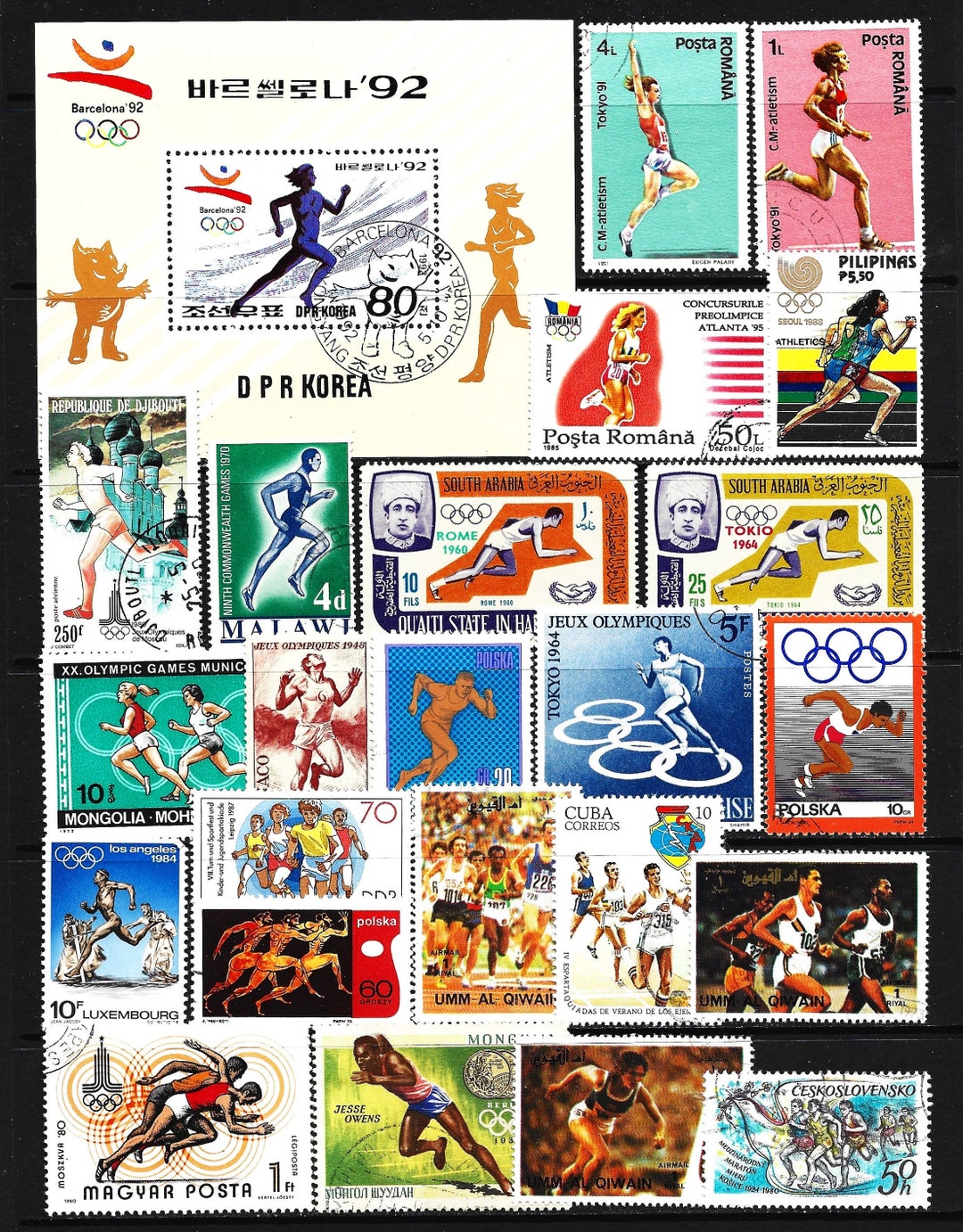 Stamps TRACK RUNNERS Olympics Sports 20 Vintage Postage Stamps and ...