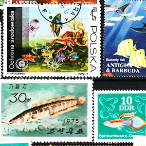 20 Colorful FISH Postage Stamps Ocean Marine Life - Etsy