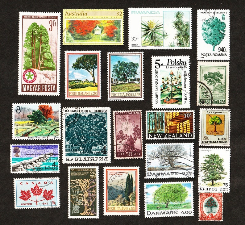 Trees Postage Stamp Lot 20 Vintage Tree Plant Leaf - Etsy
