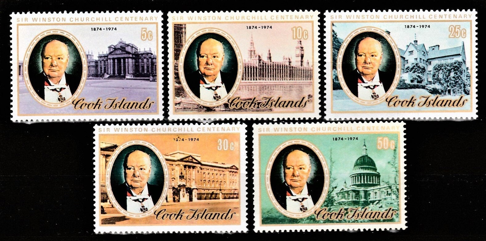 Winston Churchill Postage Stamps 1974 Centenary Crafts Collage Art ...