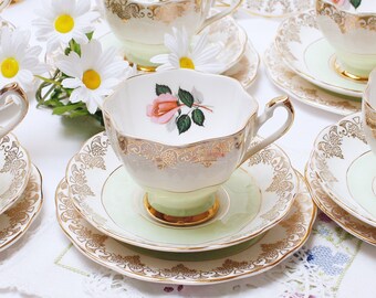 Tea cup plate set | Etsy