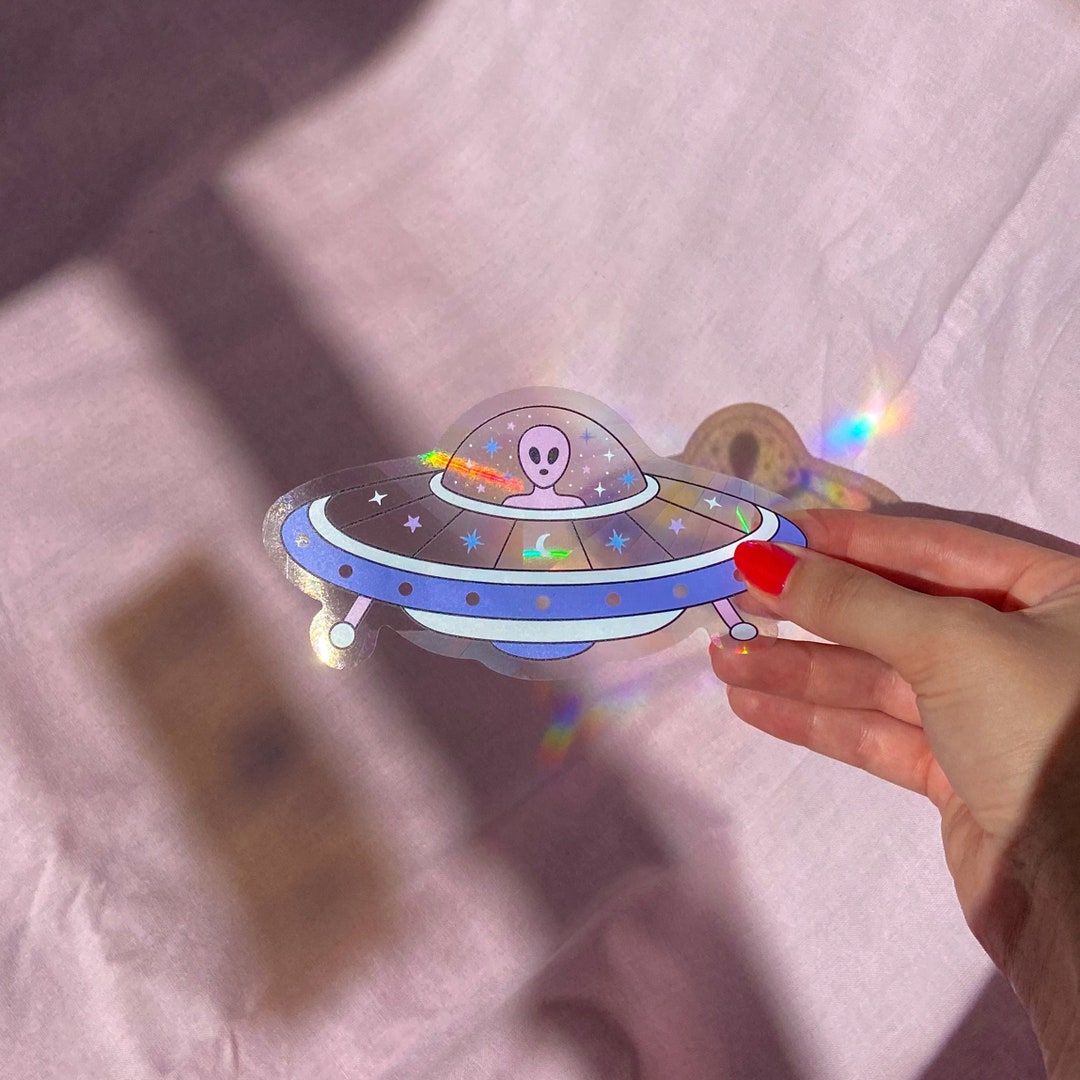 Sticker Suncatcher UFO With Alien - Galaxy - Cosmic Sticker - Space ...