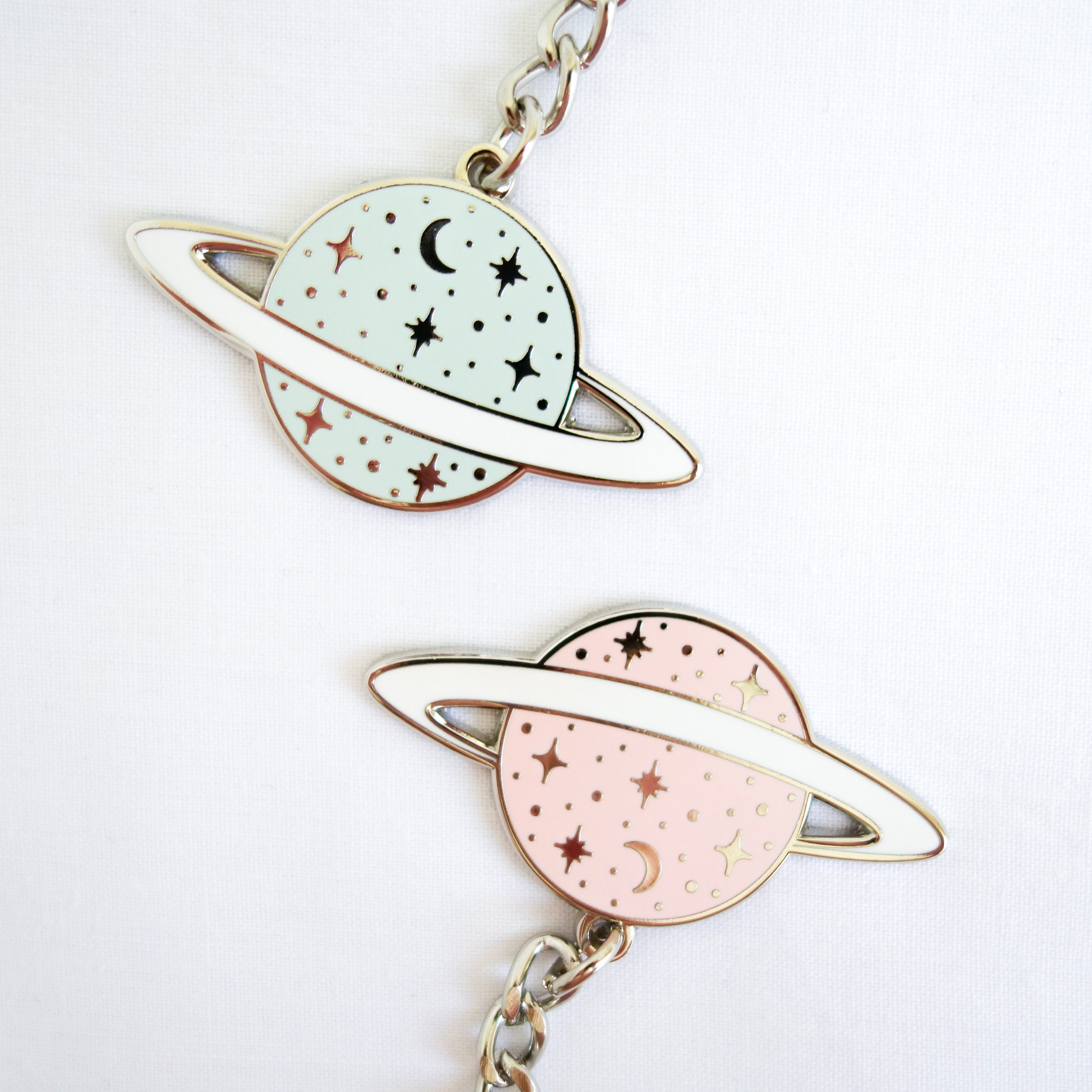 Pink Planet Keychain Hard Enamel Keychain Space Saturn - Etsy Canada