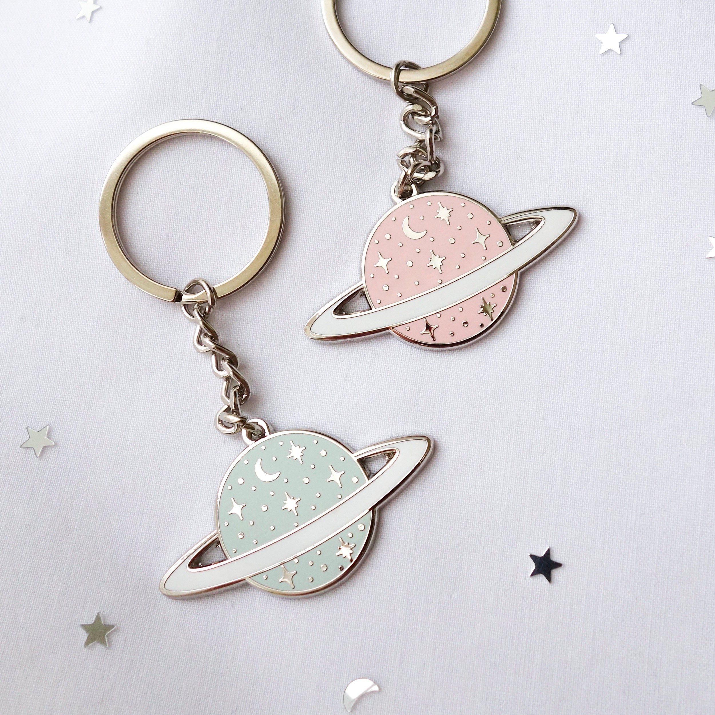 Llavero planeta rosa Saturno esmalte espacio planeta - Etsy España