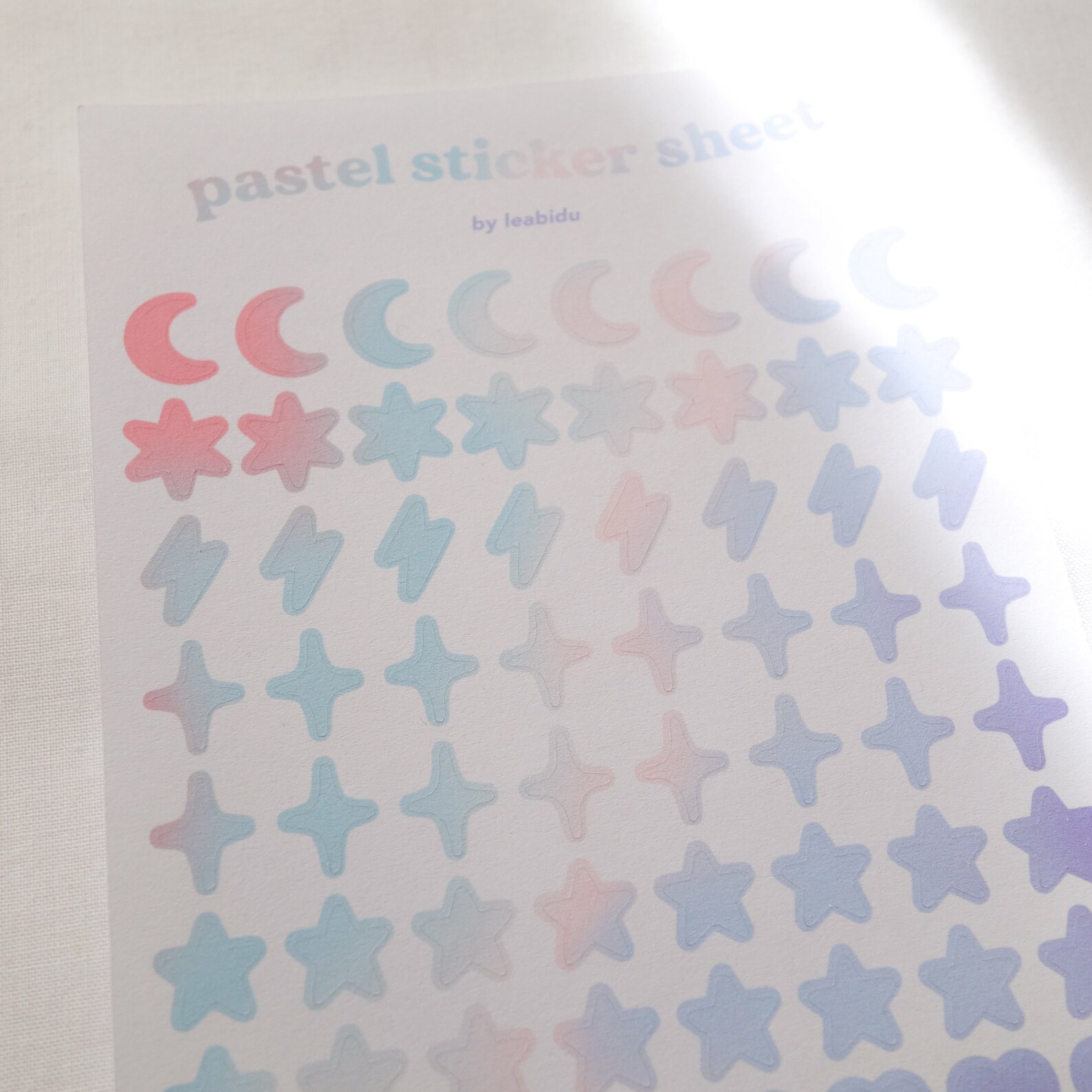 Pastel sticker sheet cosmic sticker space stars bujo | Etsy