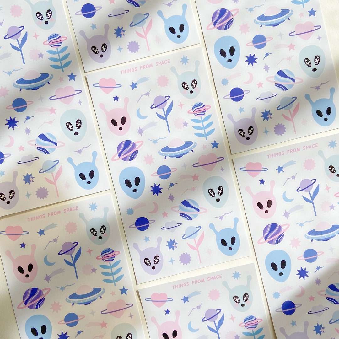 Sticker Sheet - Galaxy - Cosmic Sticker - Space - Planets - Moon ...