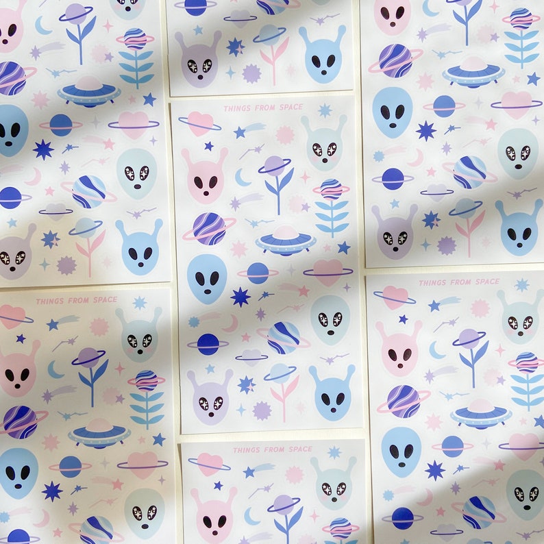 Sticker Sheet Galaxy Cosmic Sticker Space Planets - Etsy