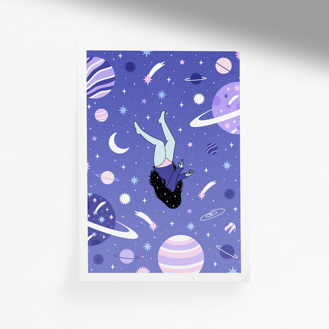Floating in Space A3 Poster - Etsy