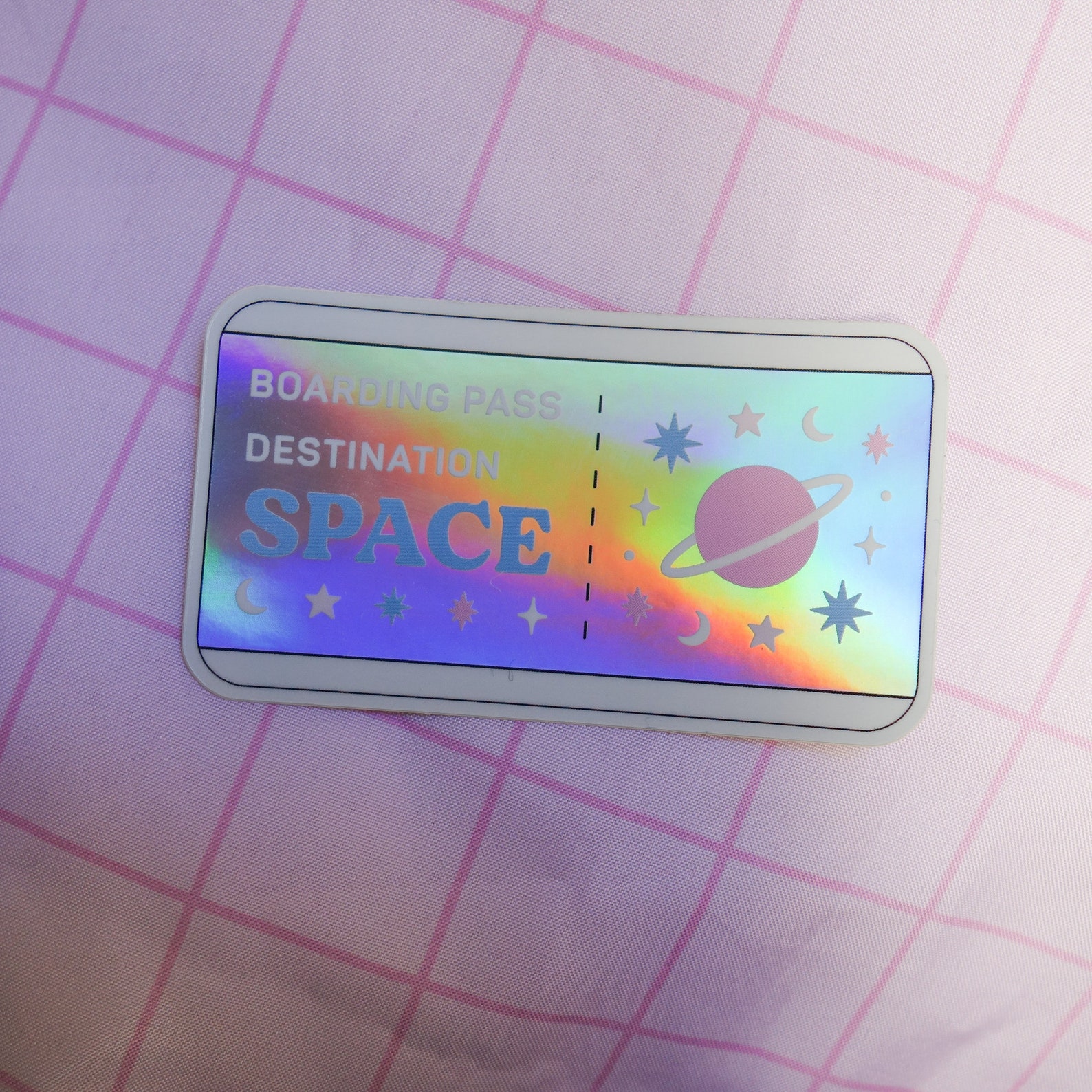 Boarding Pass Sticker Holographic Sticker Galaxy Cosmic - Etsy