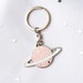 Pink Planet Keychain Hard Enamel Keychain Space Saturn Planet With ...