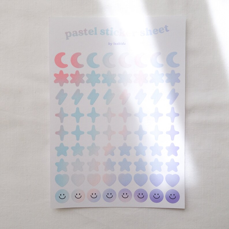Pastel sticker sheet cosmic sticker space stars bujo | Etsy