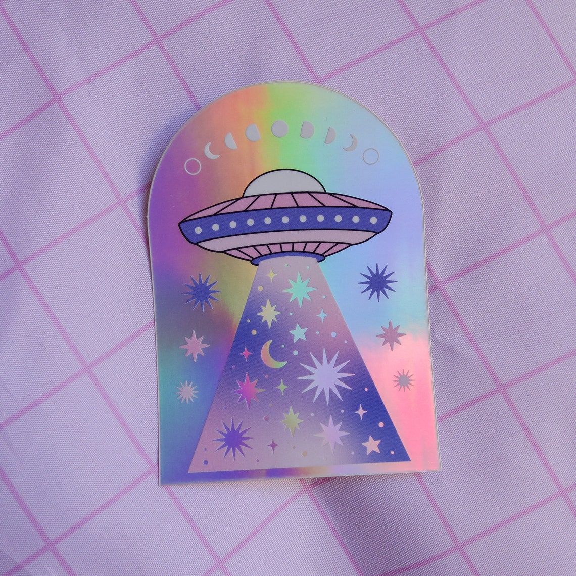 Ufo Sticker Holographic Sticker Galaxy Cosmic Sticker - Etsy