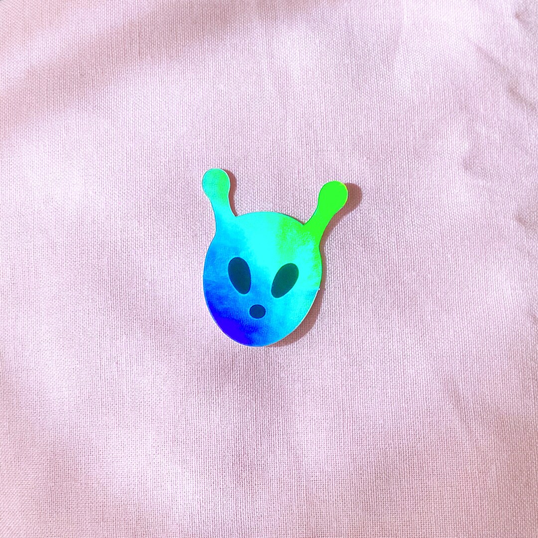 Holographic Sticker Alien Ovni Sticker Cosmic Space - Etsy