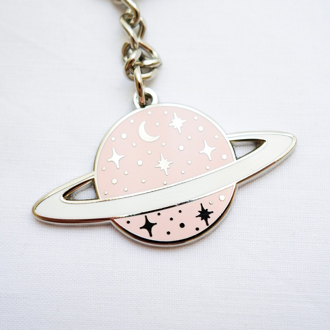 Llavero planeta rosa Saturno esmalte espacio planeta - Etsy España