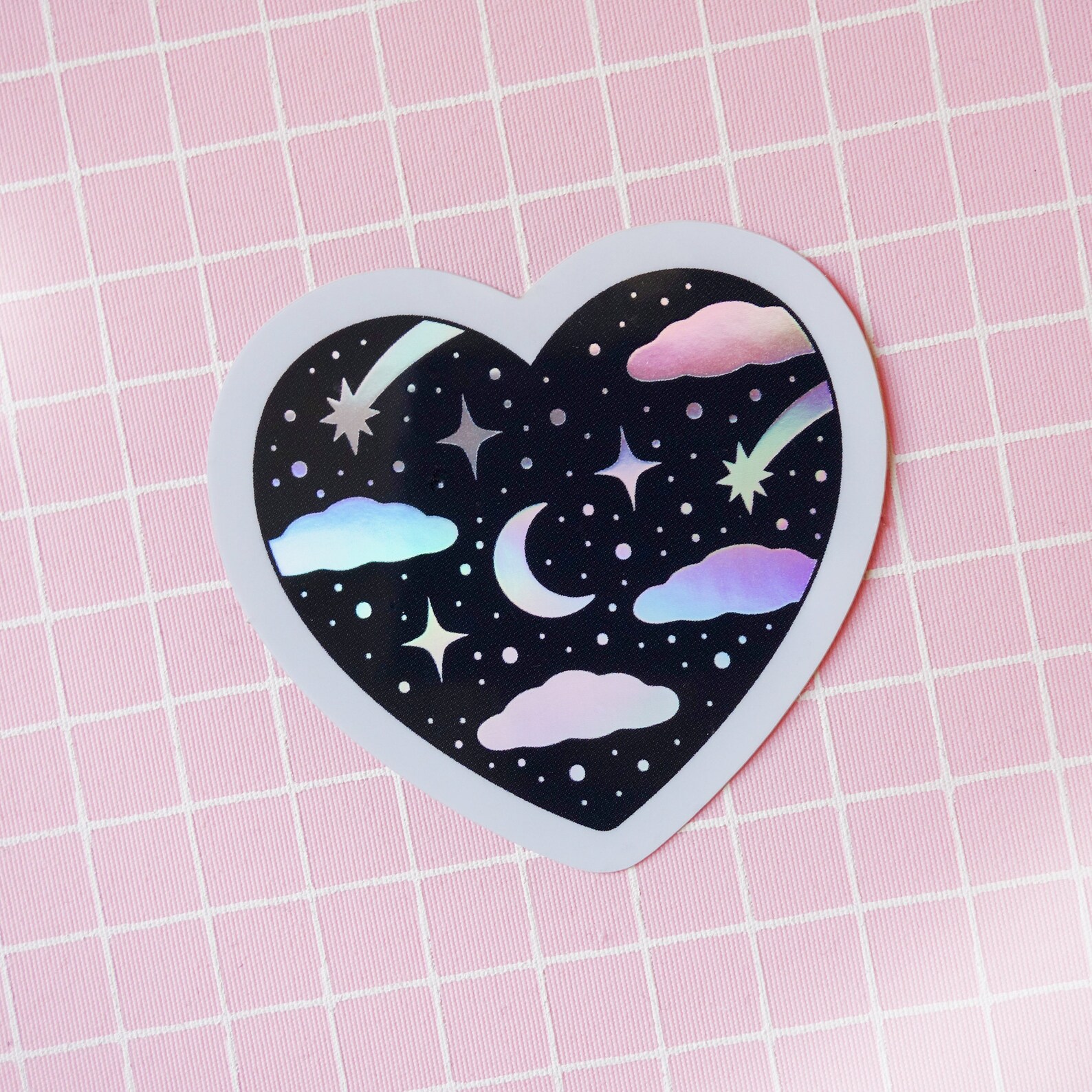 Cosmic Heart Sticker Holographic Sticker Galaxy Cosmic - Etsy