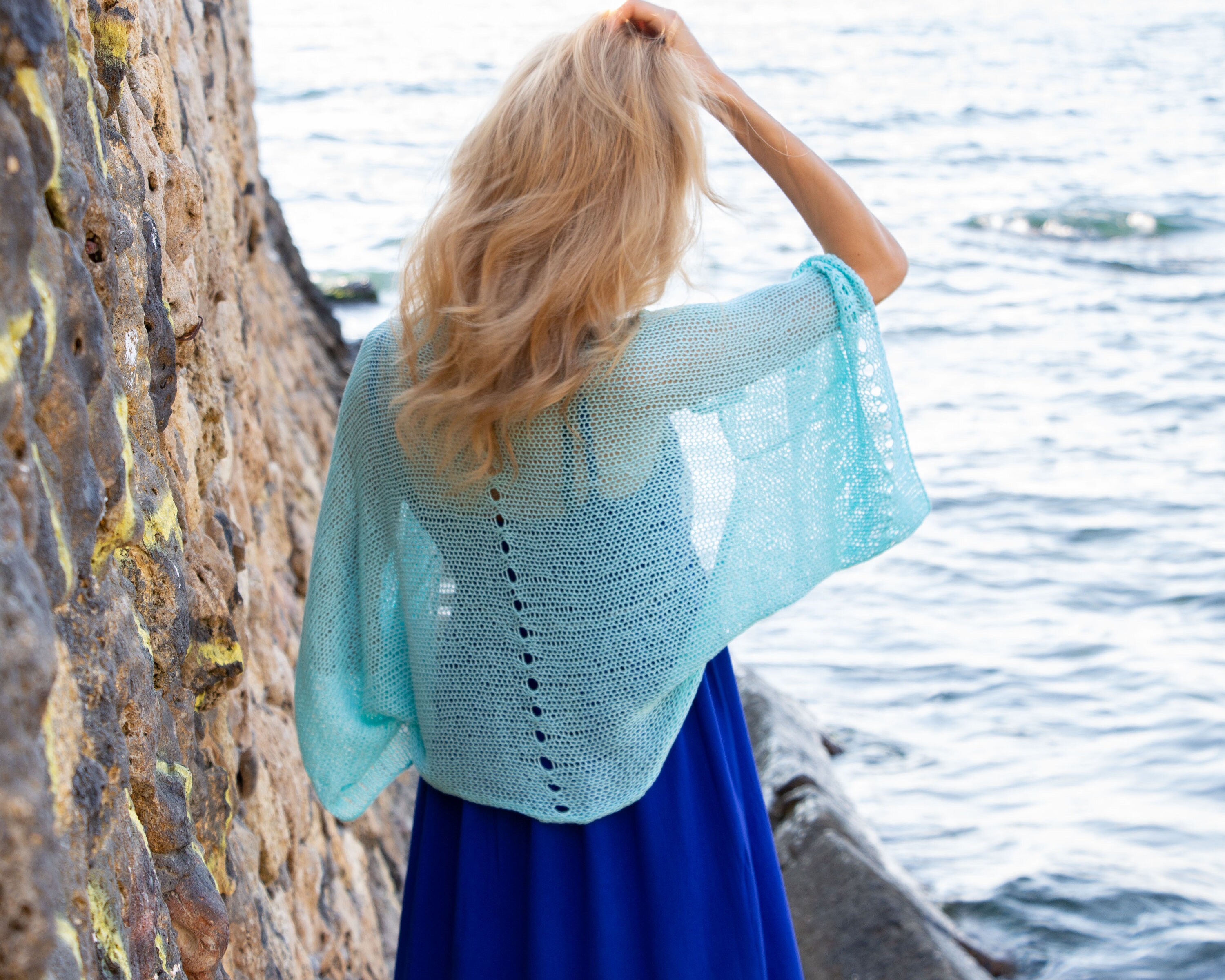 Light Turquoise Bolero Plus Size Cotton Shrug Oversize Cover - Etsy